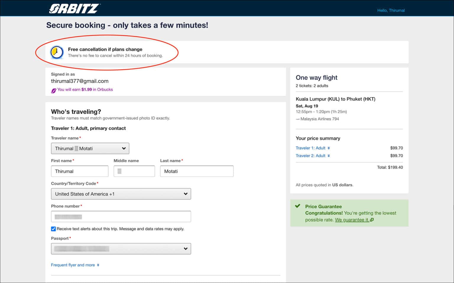 How to Book Flight Tickets with 24 hour Free Cancellation on Orbitz