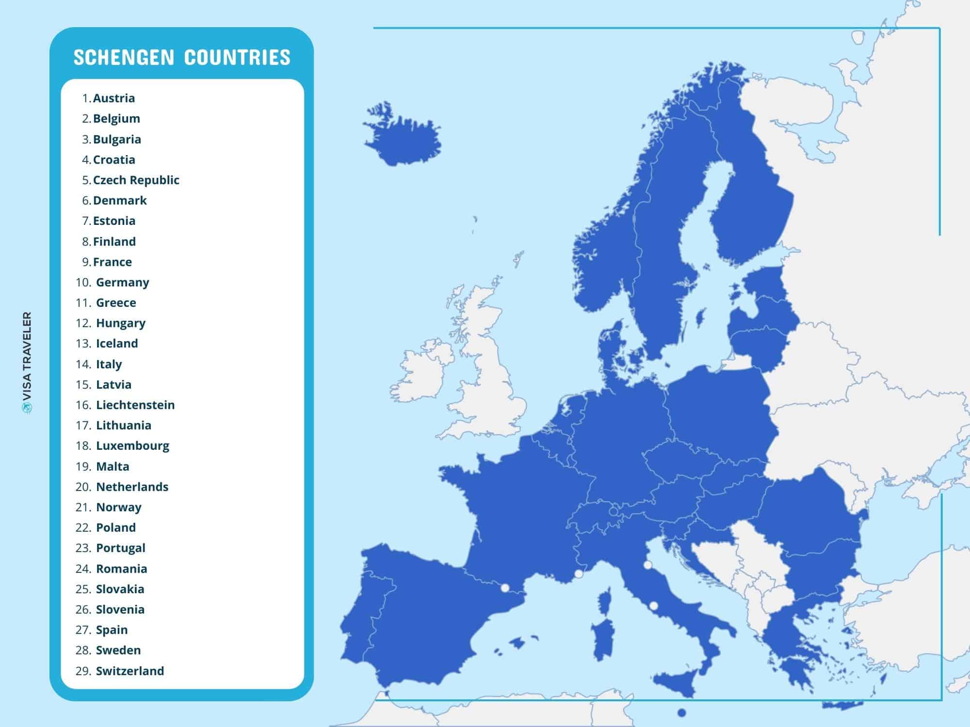 76 VISA-FREE countries for Schengen residence permit (2025)